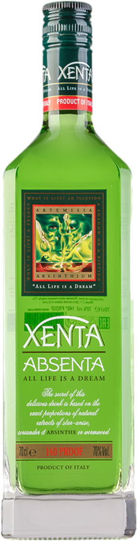 Абсент Xenta Absenta, with 2 glasses & spoon, in gift box, 0.7 л ...