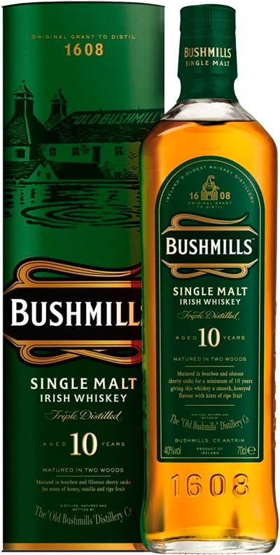 Виски Bushmills, Single Malt, 10 Year Old, in gift box, 0.7 л. купить ...