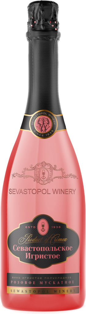 Игристое вино Севастопольское Игристое, Мускатное Розовое Полусладкое ...