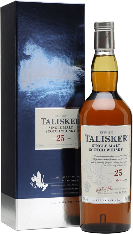 Виски Talisker, 25 Years Old, in gift box, 0.7 л. купить Талискер, 25 ...